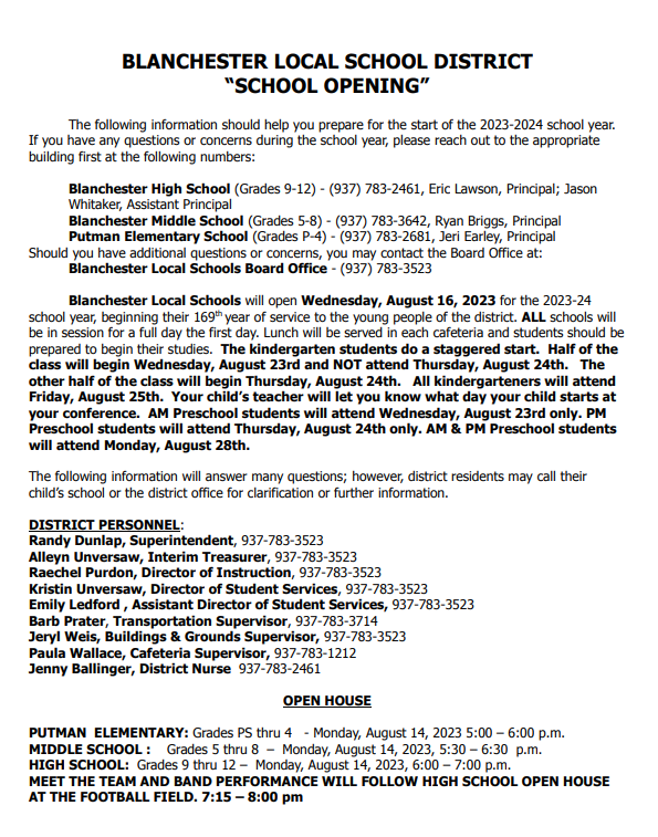 Home - Blanchester Local School District
